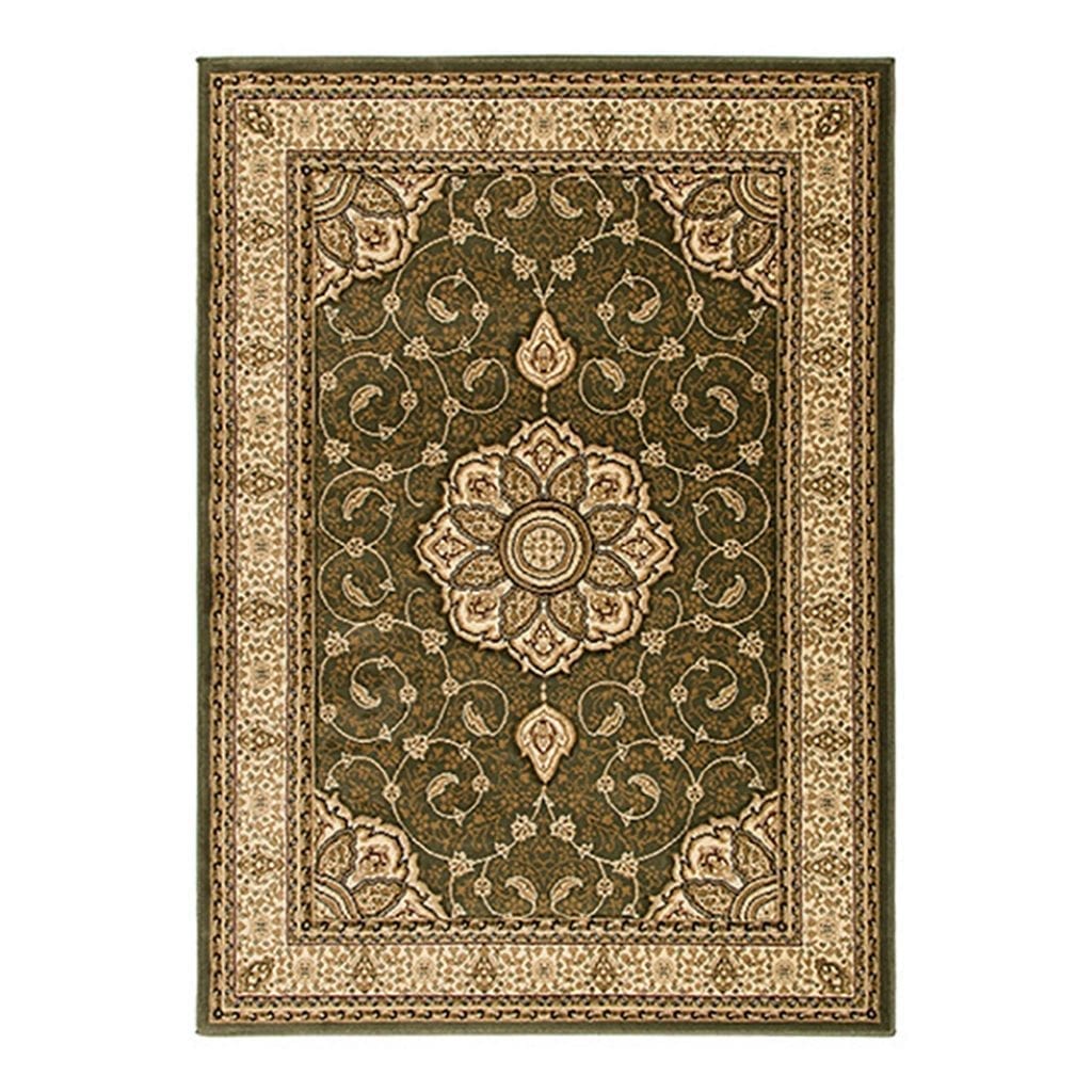 Luxury Hand Carved Green Persian Design Rug