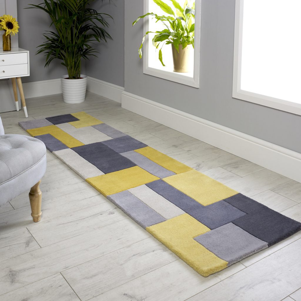Lexus Yellow Geometric Rug | Modern Yellow and Grey Rug