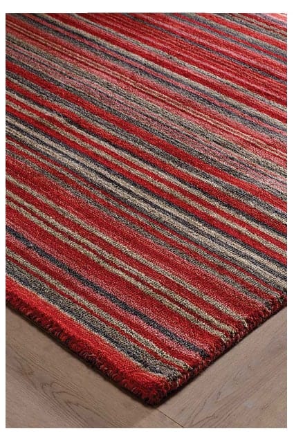 Carter Red Striped Rug | Luxuriously Soft Striped Rug