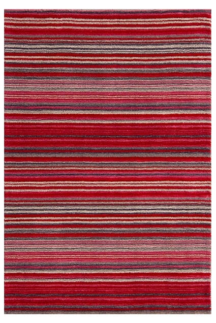 Carter Red Striped Rug | Luxuriously Soft Striped Rug