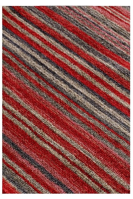 Carter Red Striped Rug | Luxuriously Soft Striped Rug
