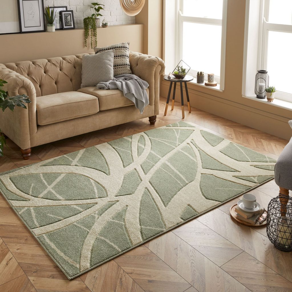Portland 57 G Green and Cream Rug