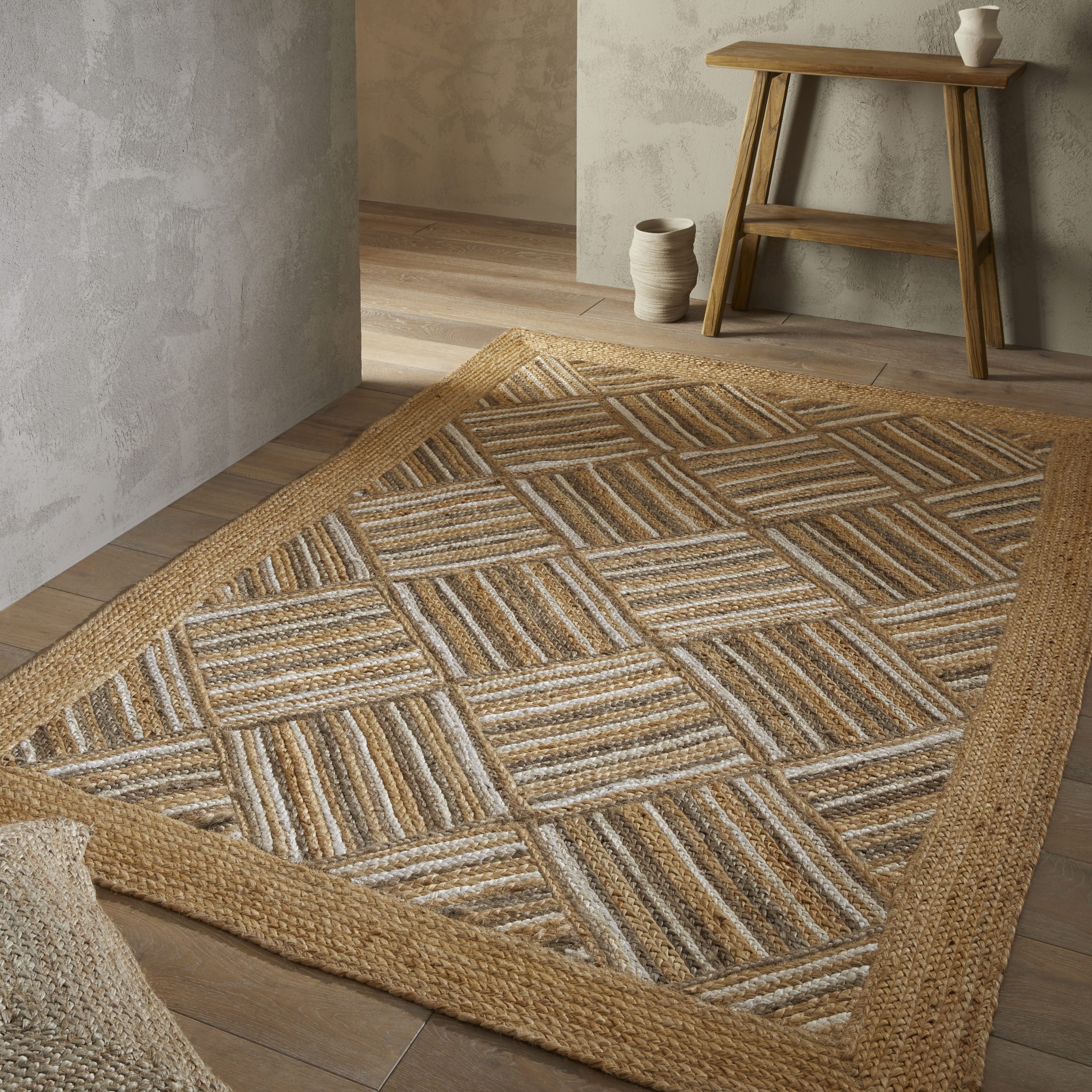 Natural Square Handmade Eco Friendly Rug | Rug Traders
