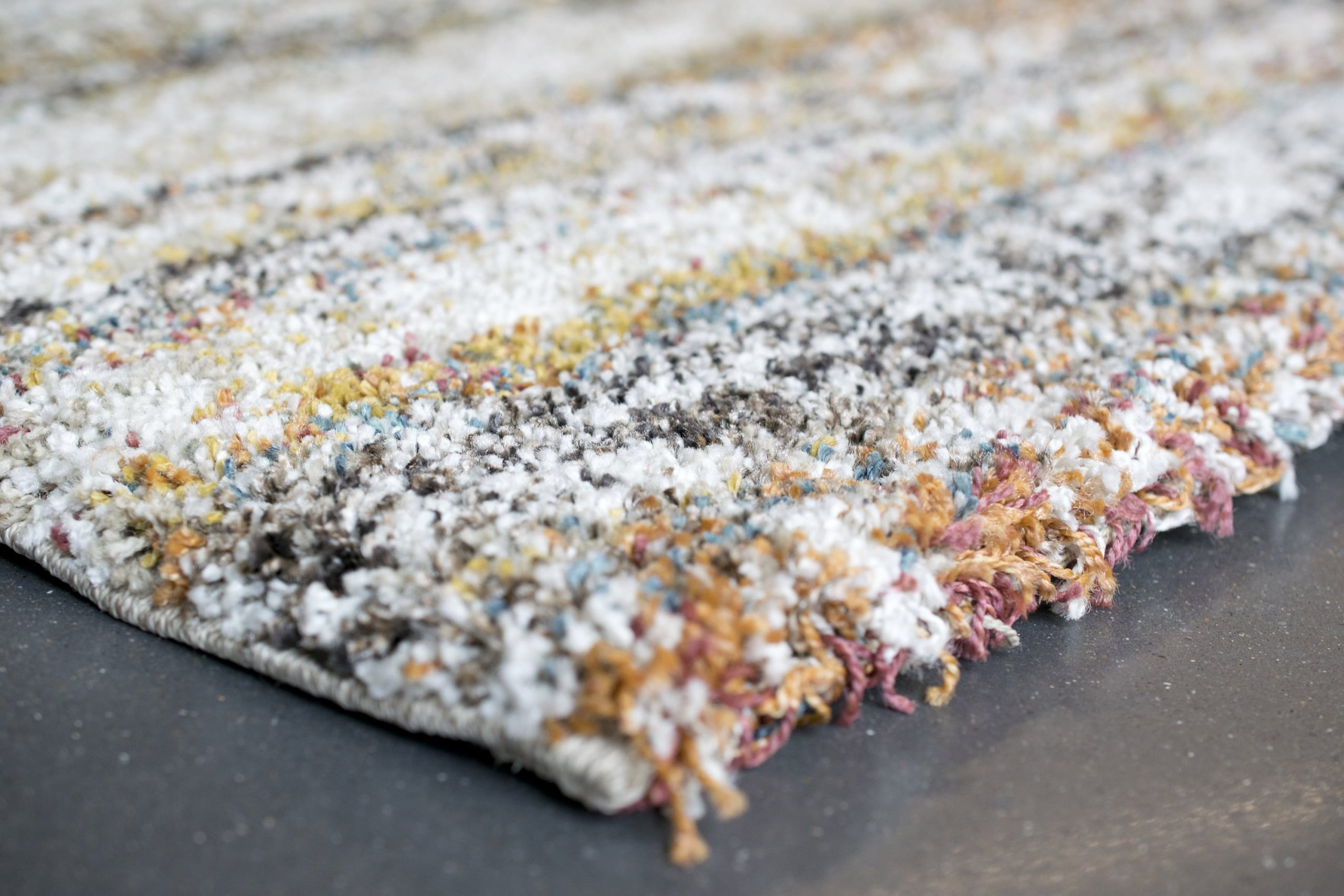 Mehari Thick Mustard Striped Rug 023-0094-6969