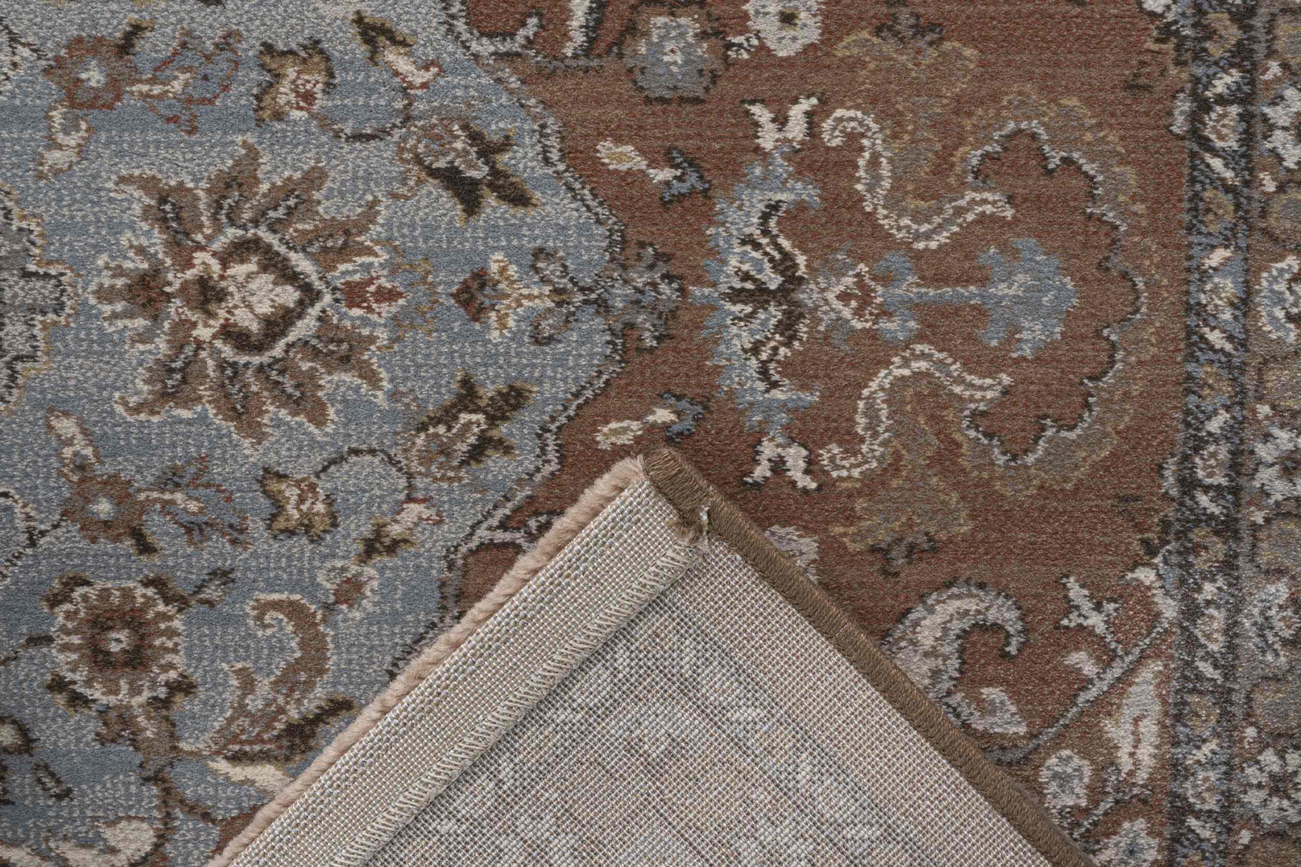 Da Vinci Beautiful Terracotta Boarder Rug With a Floral Design 057-0267 ...