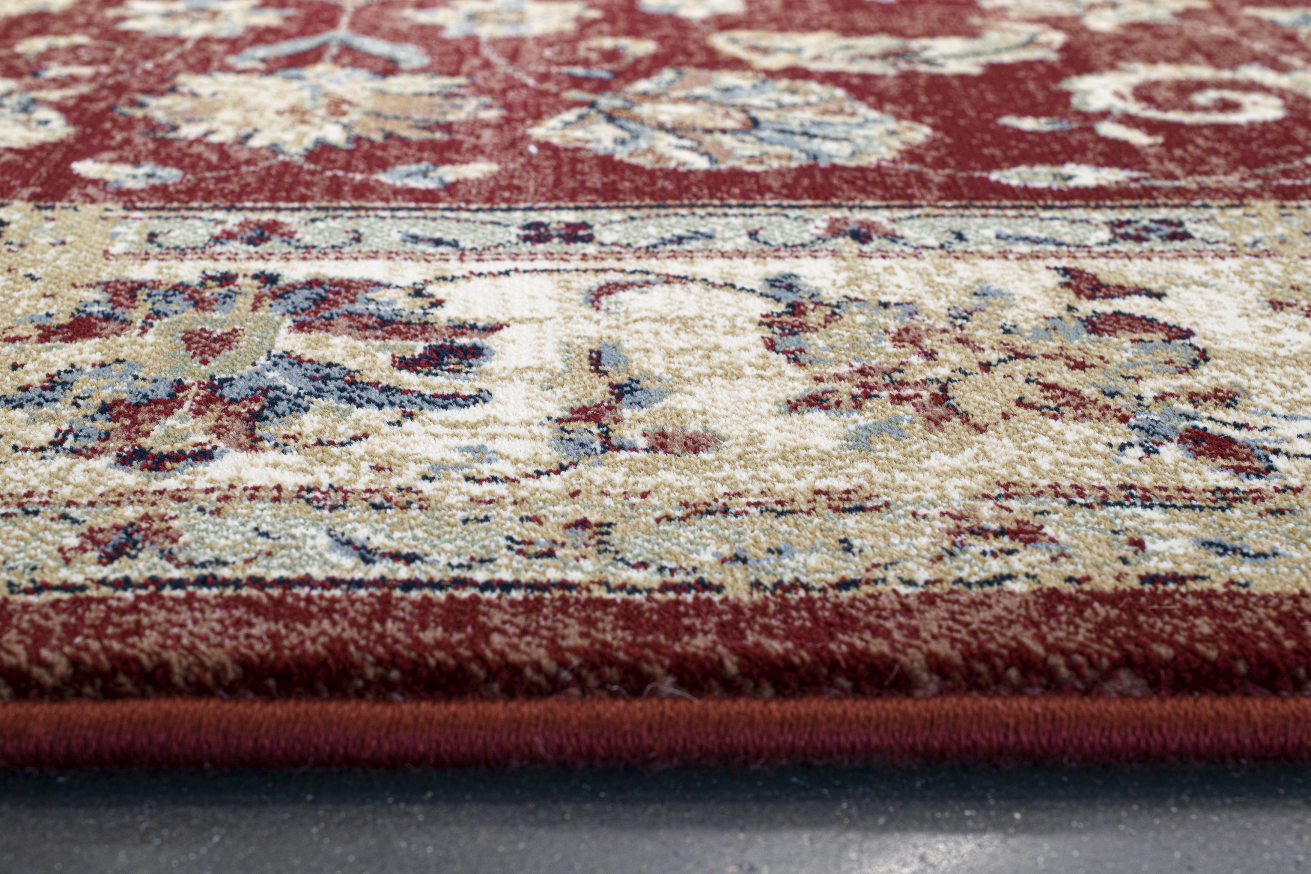 Da Vinci Traditional Vibrant Red And Cream Floral Rug 057-0559-1464