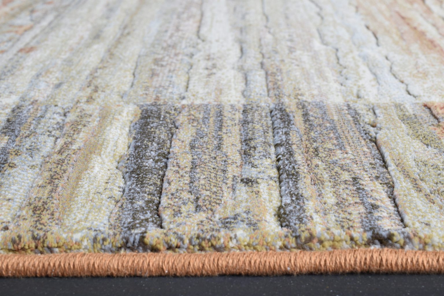 Galleria Modern Cosy Burnt Orange Border Textured Rug 063-0138-6888